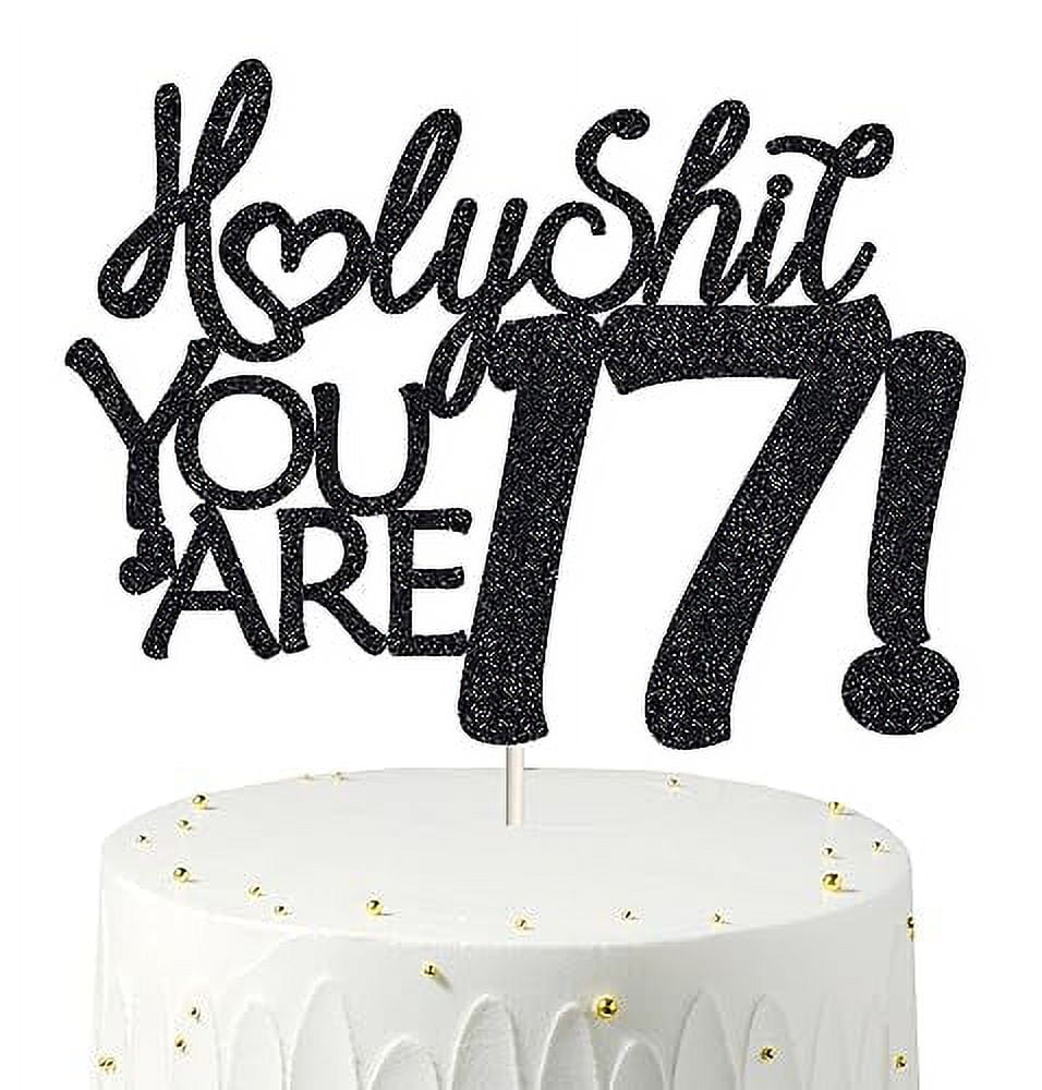 Happy 17th Birthday Cake Topper Funny 17th Birthday Decorations for ...