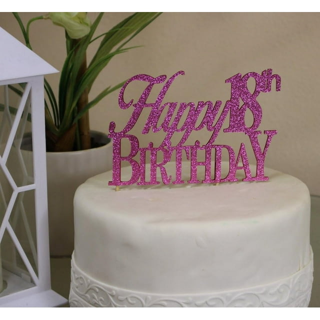 Happy 18th Birthday Cake Topper,1pc, 18th Birthday, Cake Decor, Party ...