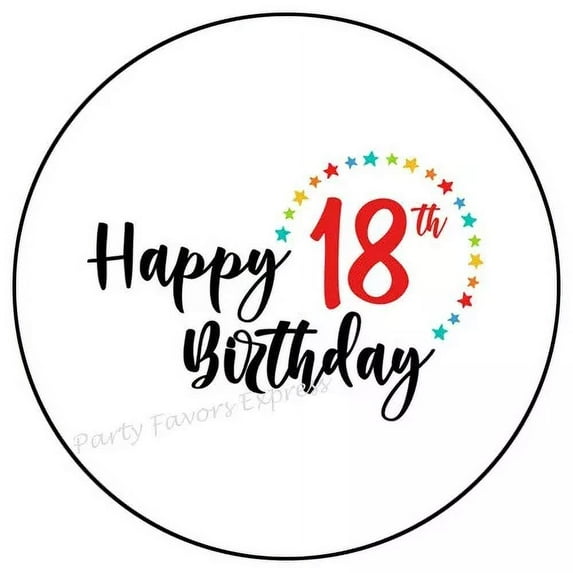 Happy 18Th Birthday Stickers Party Favors Phone Decal Water Bottle ...
