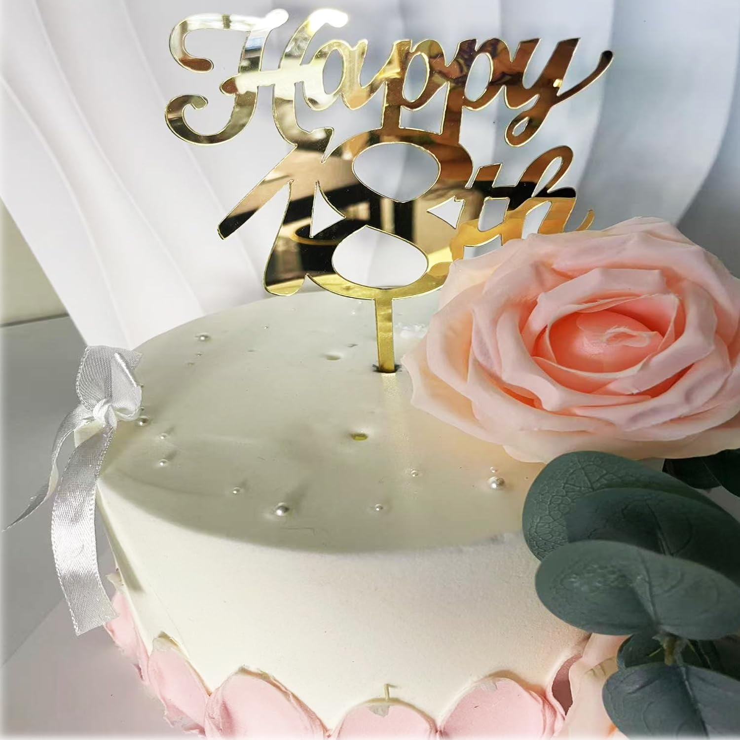Happy 18th Birthday Cake Topper acrylic AFN1Gold18th Birthday Cake Pick ...