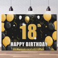 Happy 18th Birthday Backdrop Banner Black and Gold 18th Birthday Poster ...