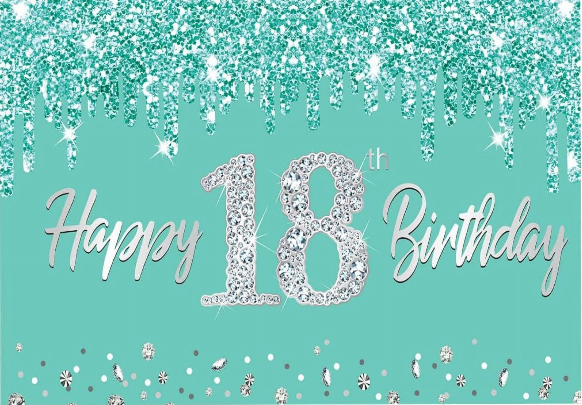 Happy 18th Birthday Backdrop Banner Pink Gold Sign Poster Background ...