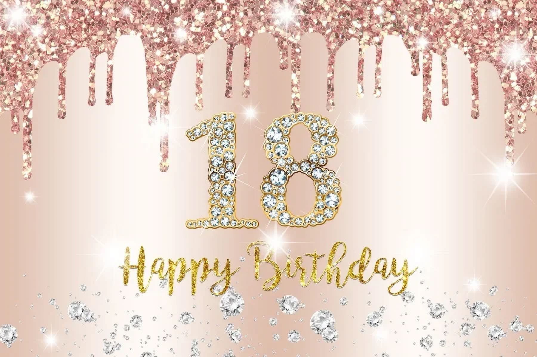 Happy 18th Birthday Black Glod Bolloon Backdrop Boys 18 Years Old ...