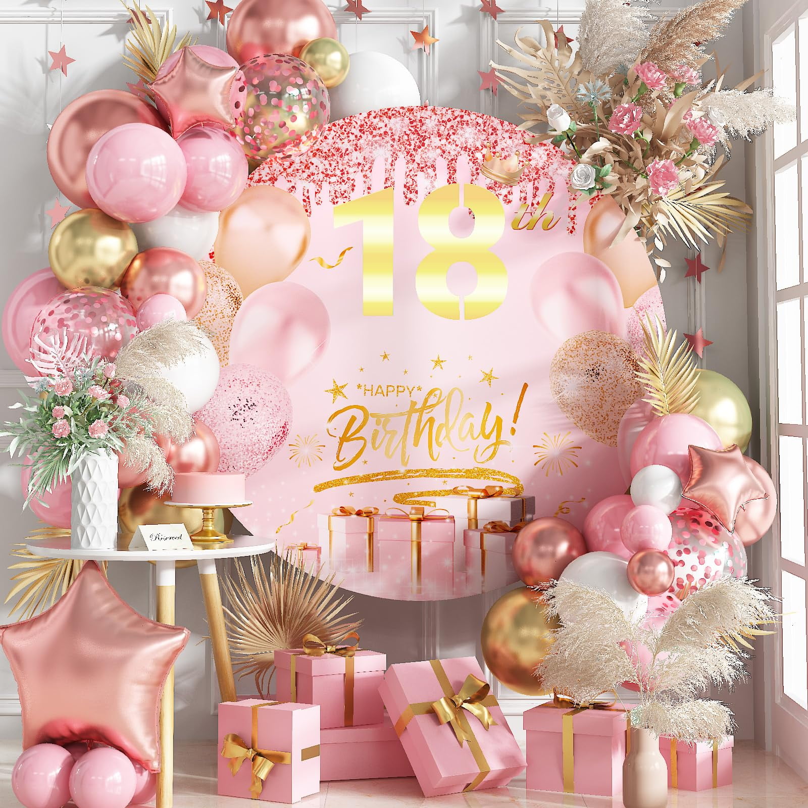 Happy 18th Birthday Light up Sign AFN1Decorations for Pink 18th Led ...