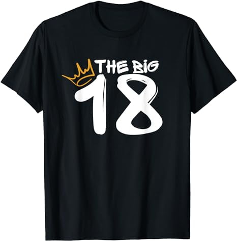 Happy 18th Birthday Man Woman King Crown Year eighteen 18 T-Shirt ...