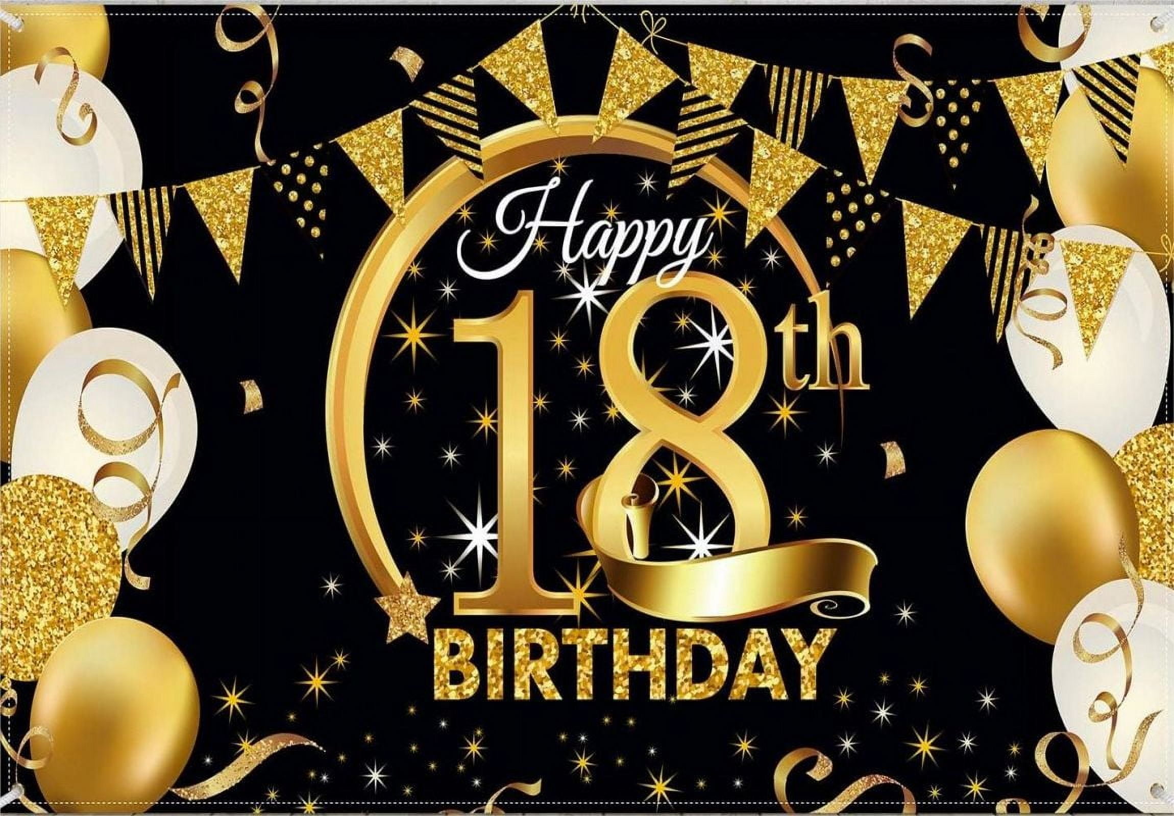 Happy 18th Birthday Party Background Baptism Backdrop Banner Game ...