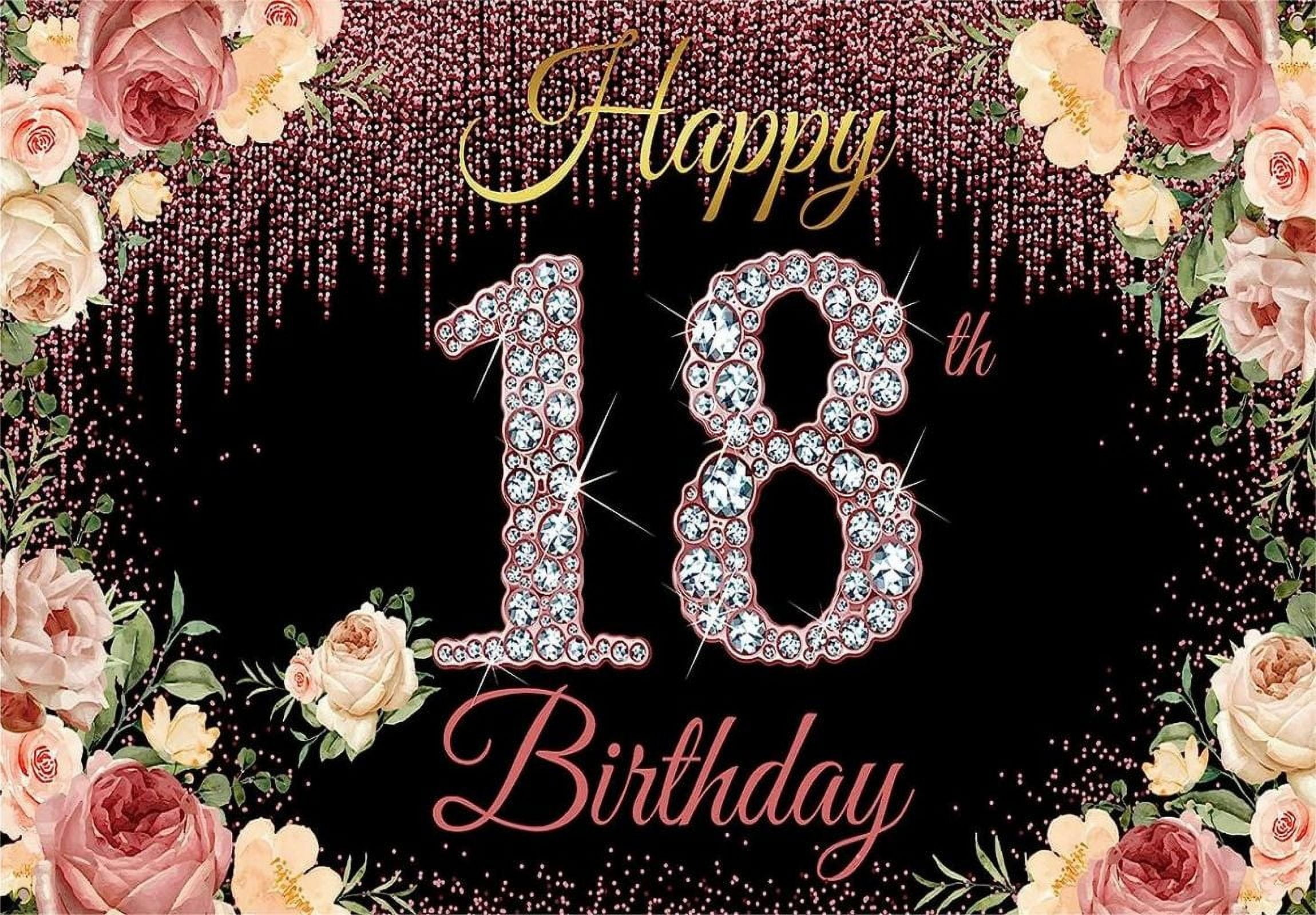 Happy 18th Birthday Party Background Baptism Backdrop Banner Game ...