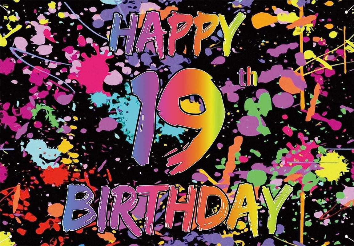 Happy 19th Birthday Background Green Screen Sweet Baptism Backdrop ...
