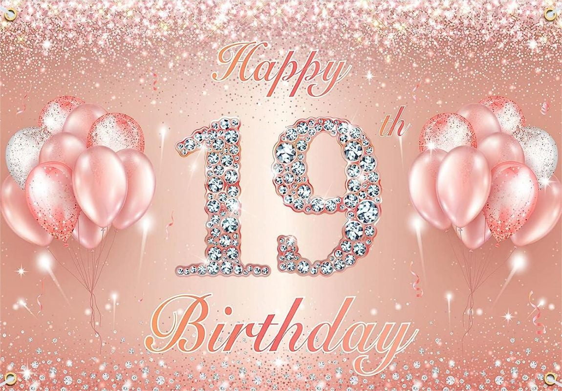 Happy 19th Birthday Background Green Screen Sweet Baptism Backdrop ...