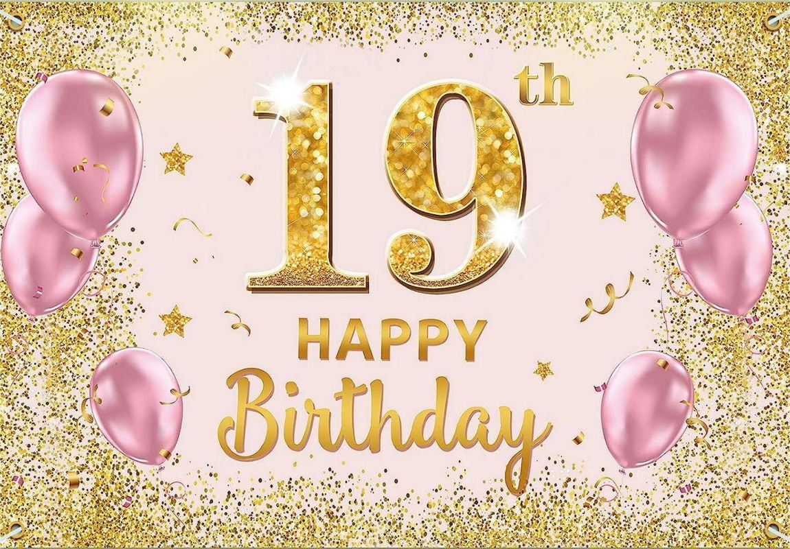 Happy 19th Birthday Background Green Screen Sweet Baptism Backdrop ...