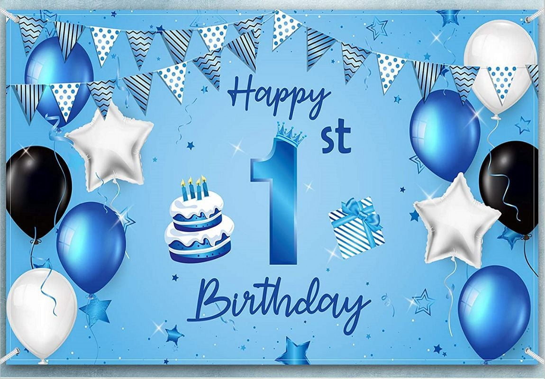 Happy 1st Birthday Baby Shower Wood Floor Backdrop Cake Smash Country ...