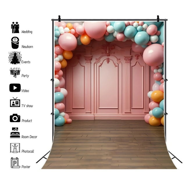 Happy 1st Birthday Backdrops For Photography Newborn Baby Shower ...