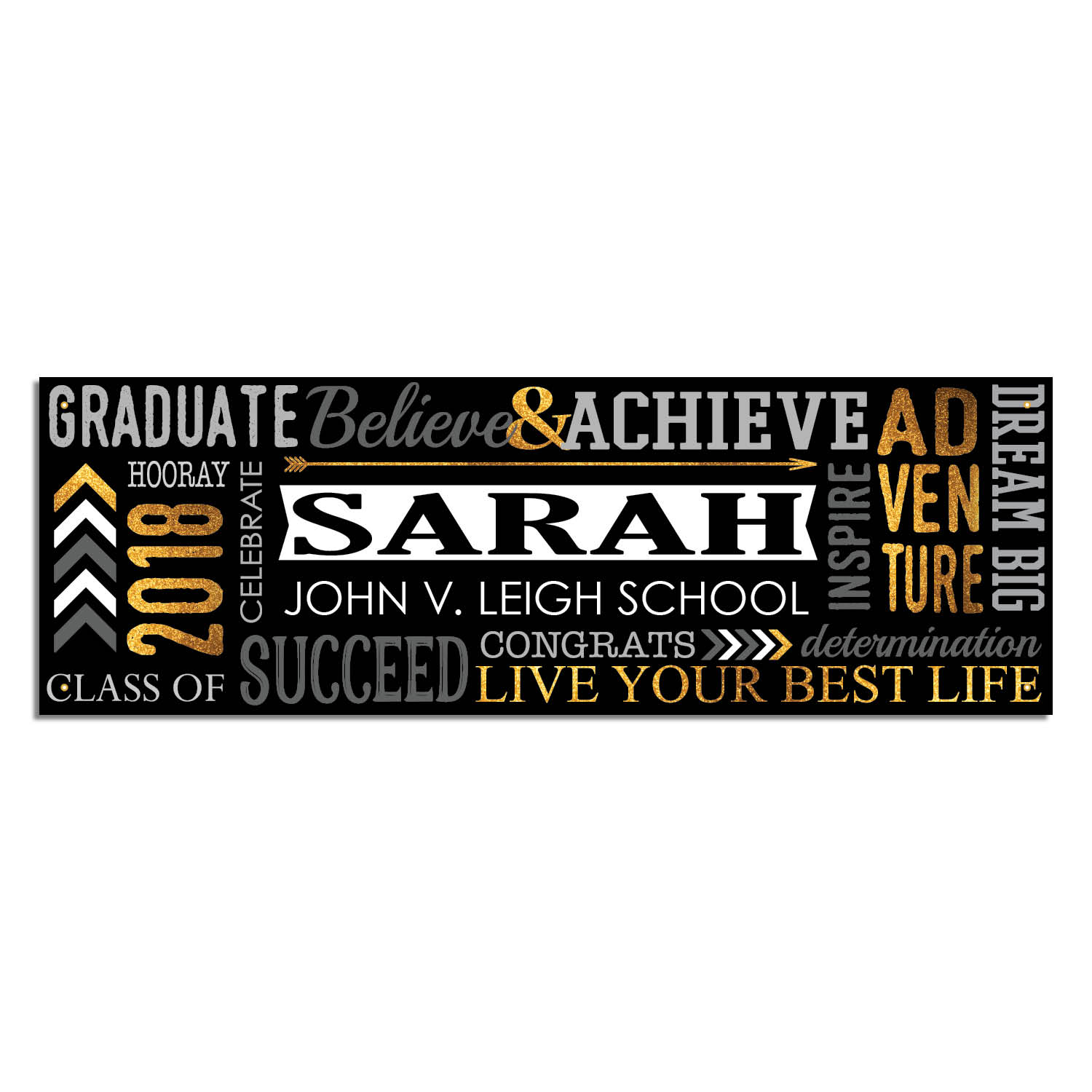 Happy 2019 Graduation Party Personalized Banner - Walmart.com
