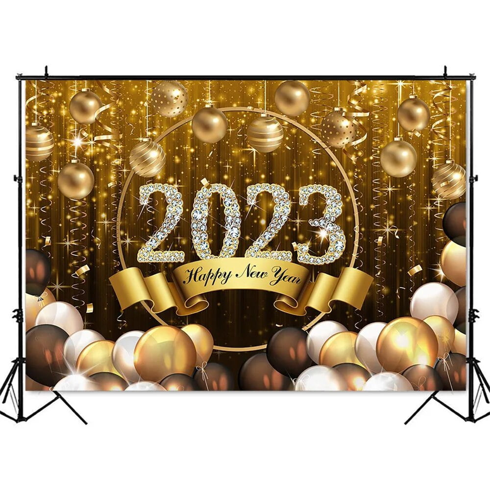 Happy 2023 New Year Backdrop Gold Glitter Family Background for Photo ...