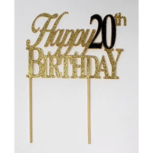 Happy 20Th Birthday Cake Topper, 1Pc, 20Th Birthday Cake Topper, 20Th ...