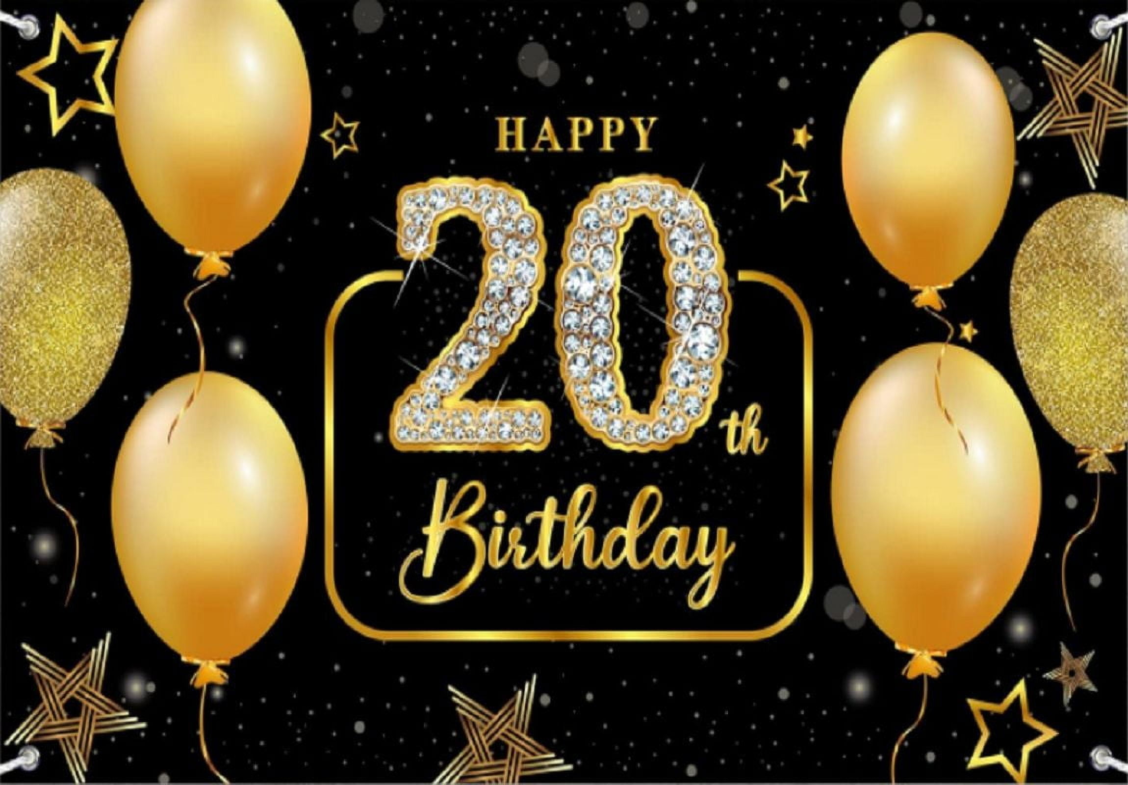 Happy 20th Birthday Background Photo Boy Custom Backdrop Princess ...