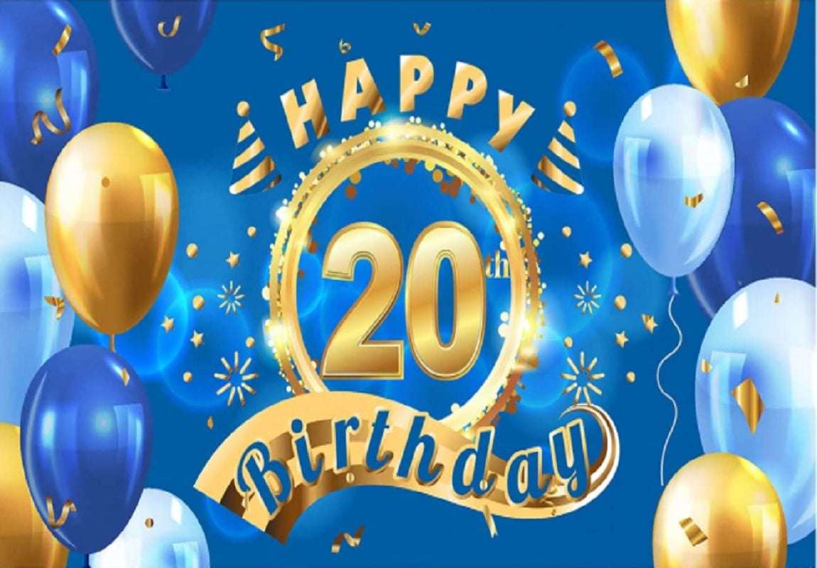 Happy 20th Birthday Background Photo Sweet Photography Backdrops The ...