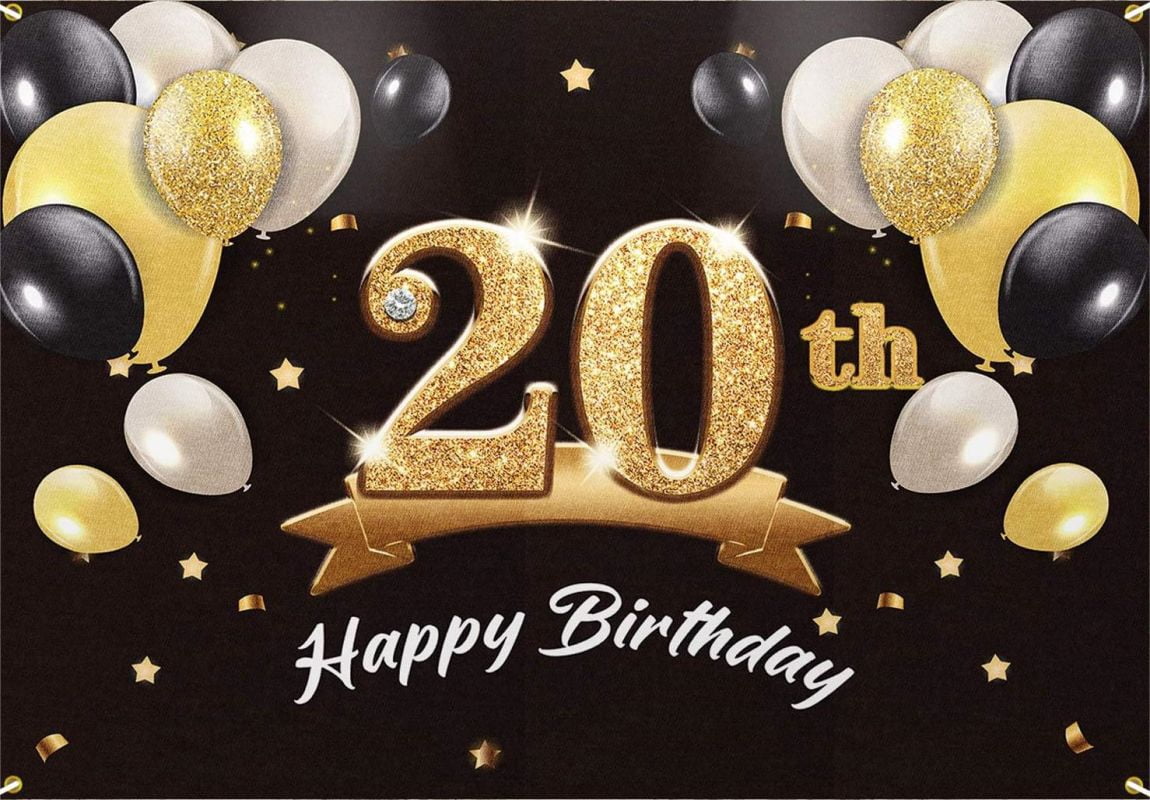 Happy 20th Birthday Custom Backdrop Background Princess Gender Reveal ...