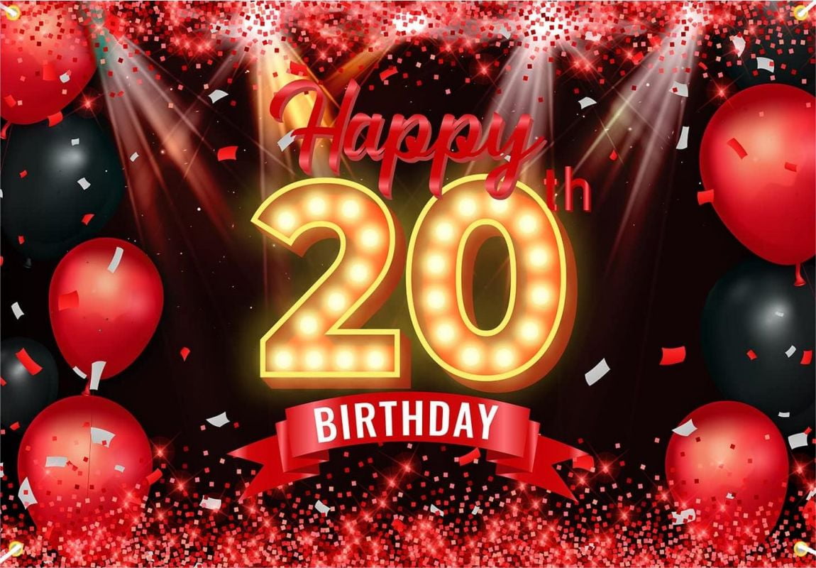 Happy 20th Birthday Custom Backdrop Background Princess Gender Reveal ...