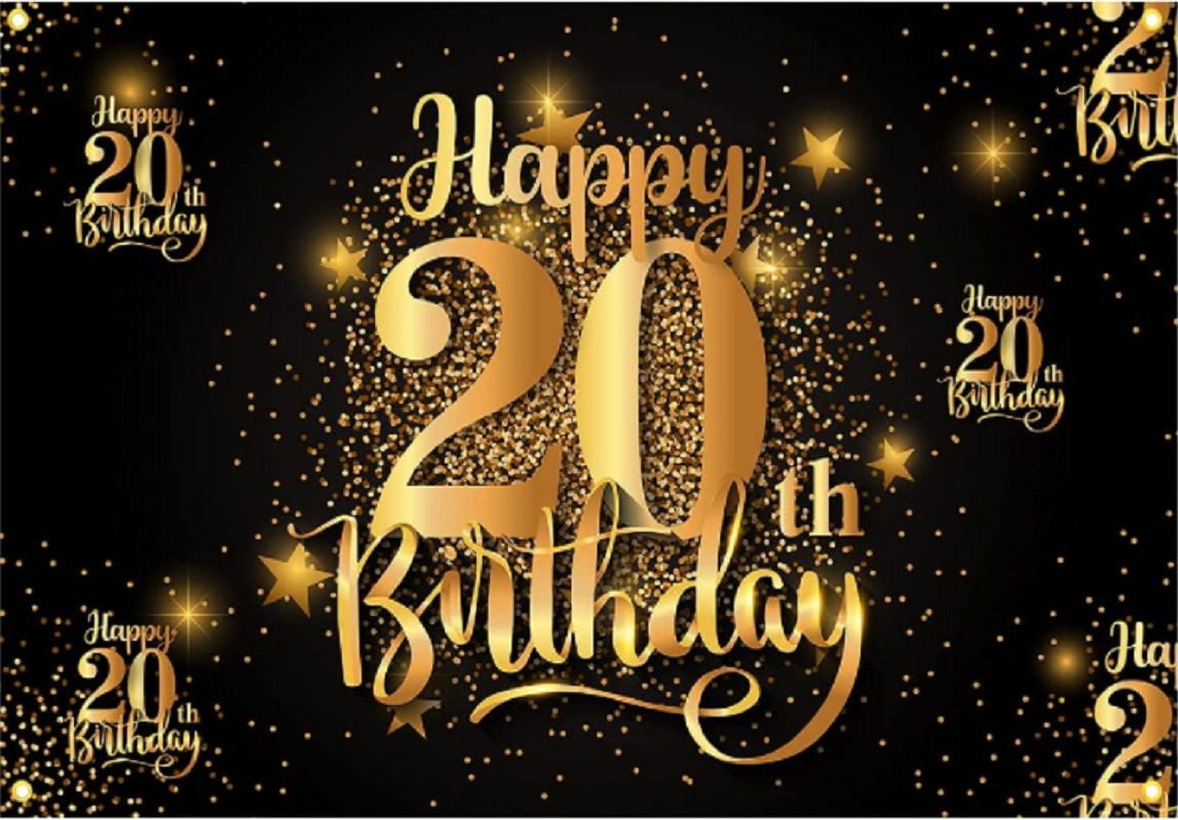 Happy 20th Birthday Party Background Photo Photography Backdrops ration ...
