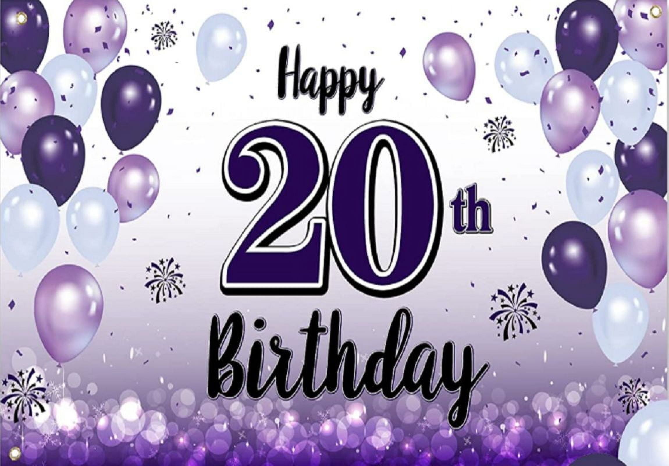 Happy 20th Birthday Party Background Photo Photography Backdrops ration Custom Backdrop Banner ...