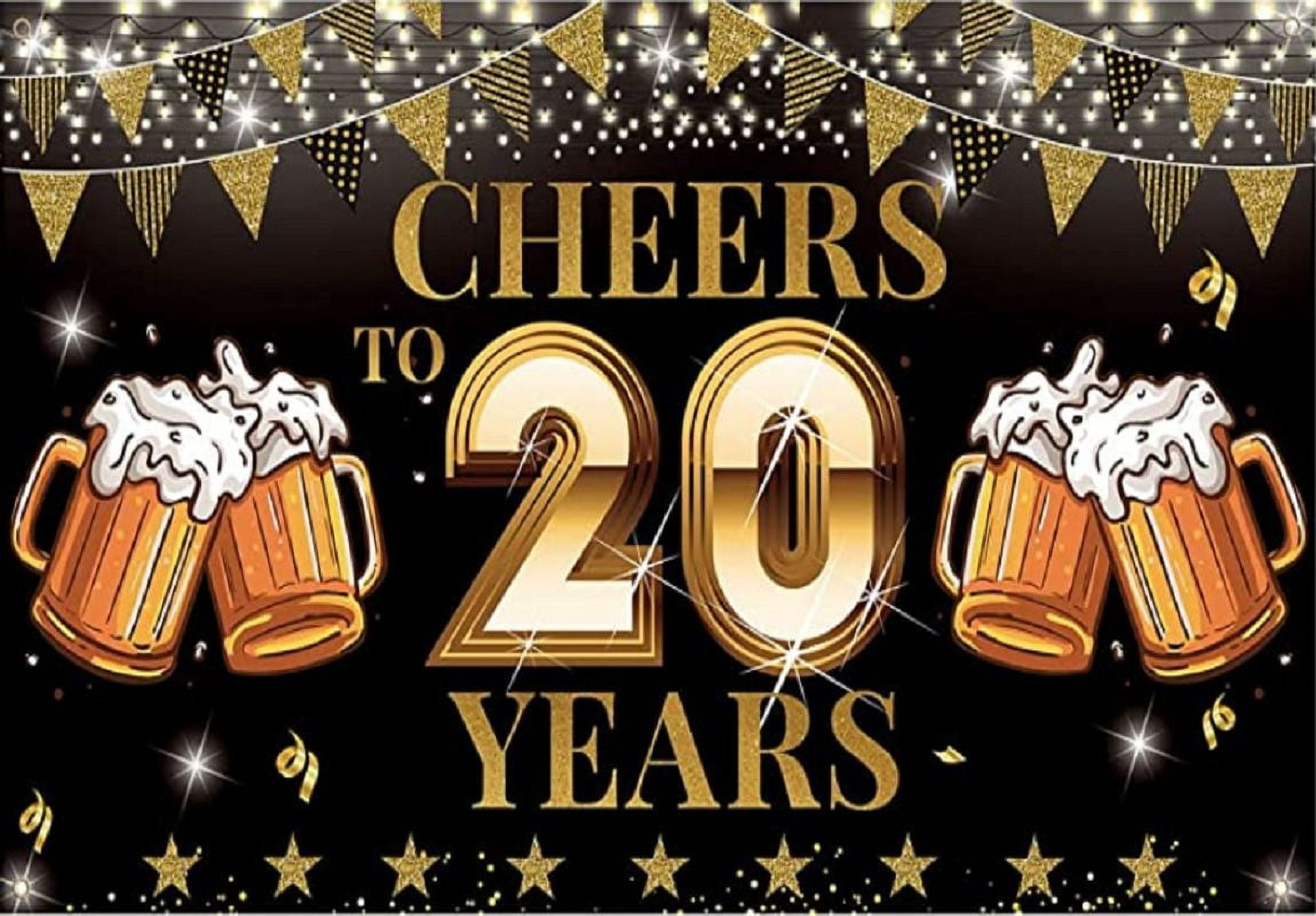 Happy 20th Birthday Party Background Photo Photography Backdrops ration Custom Backdrop Banner ...