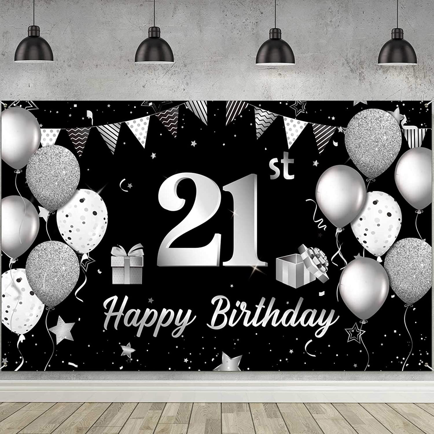 Happy 21st Birthday Backdrop Banner Extra Large Fabric 21st Birthday ...