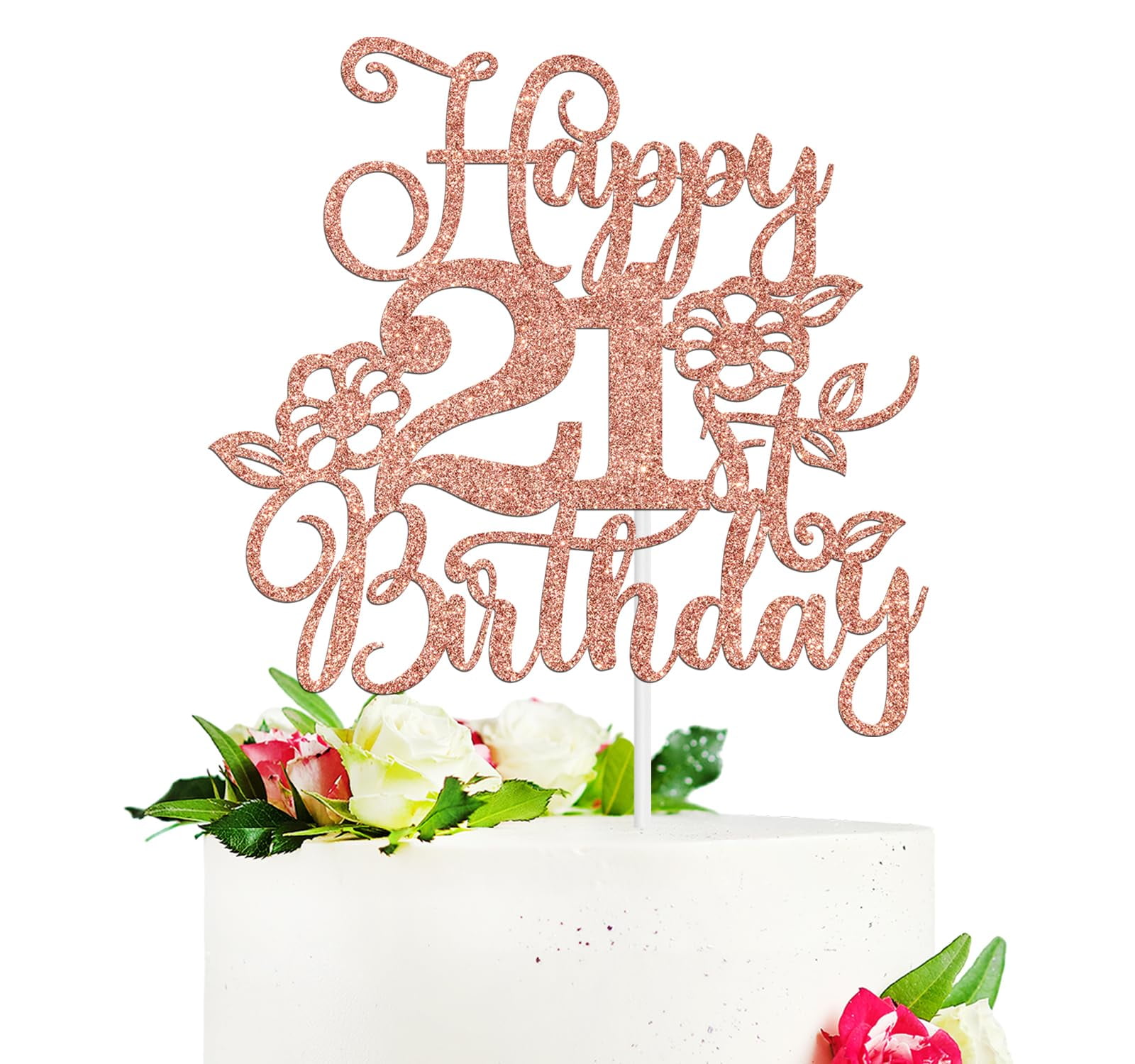 Happy 21st Birthday Cake STF9 Topper, Cheers to 21 Years/Legal 21 ...