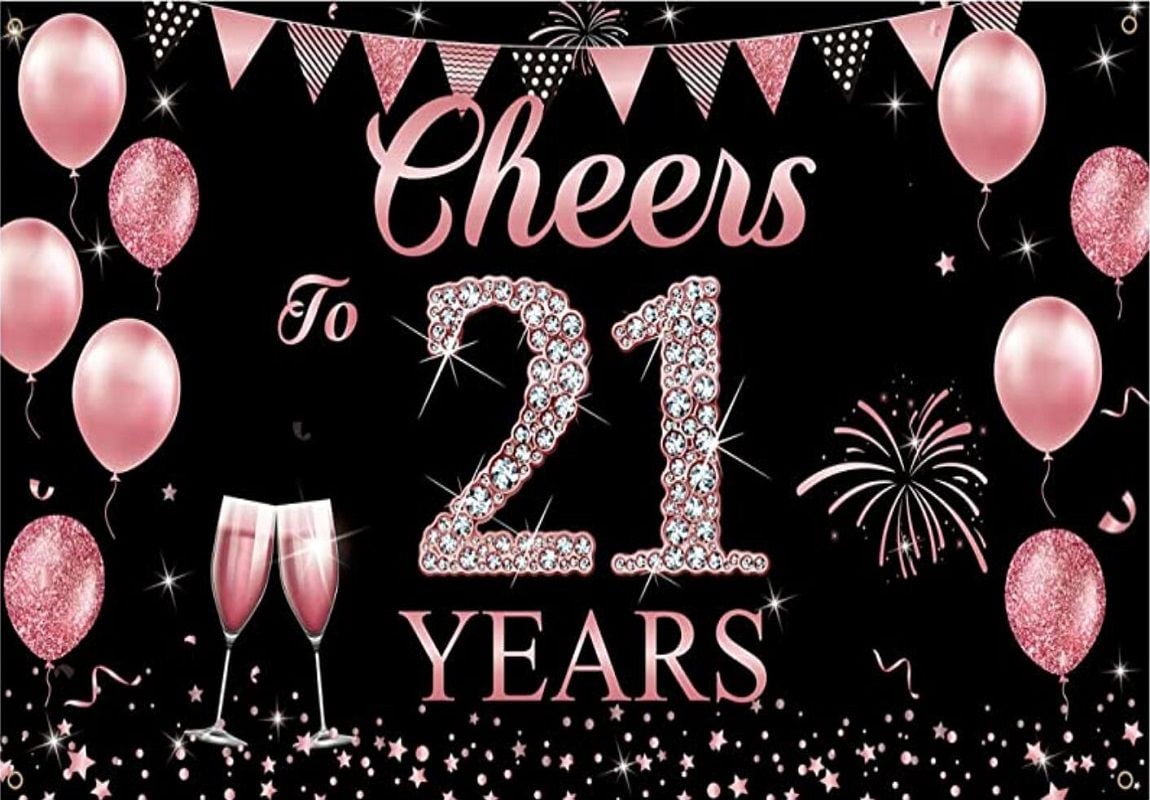 Happy 21th Birthday Balloon Photography Backdrops The Breath of Youth ...