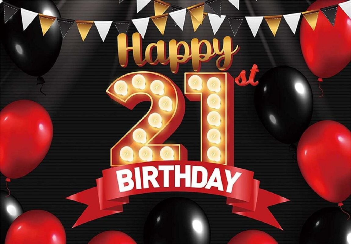 Happy 21th Birthday Game Photography Backdrops Banner Custom Backdrop ...