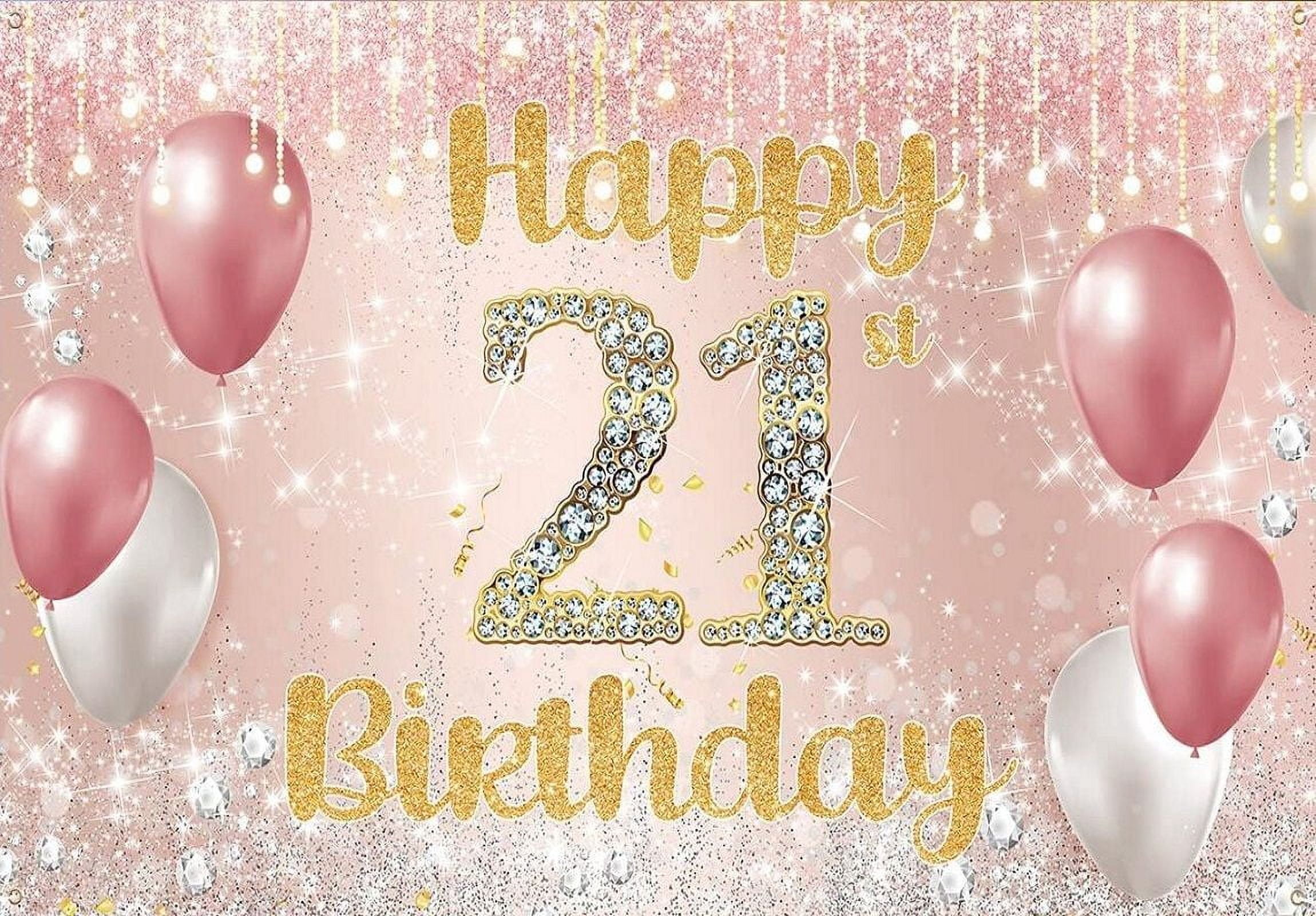 Happy 21th Birthday Balloon Photography Backdrops The Breath of Youth ...
