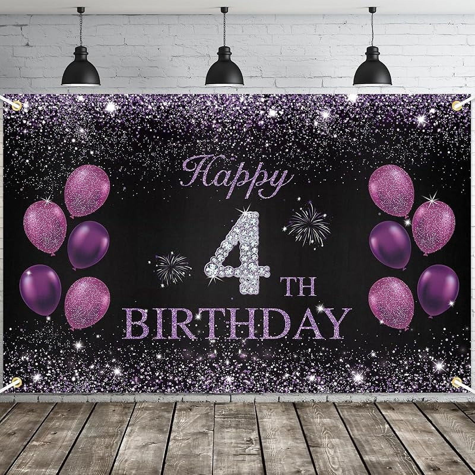 Happy 22nd Birthday Banner, Purple Happy 22nd Birthday Party ...