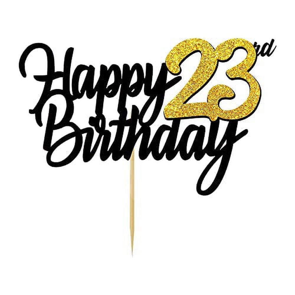 Happy 23rd Birthday Cake Topper - Glitter Decoration for 23rd ...