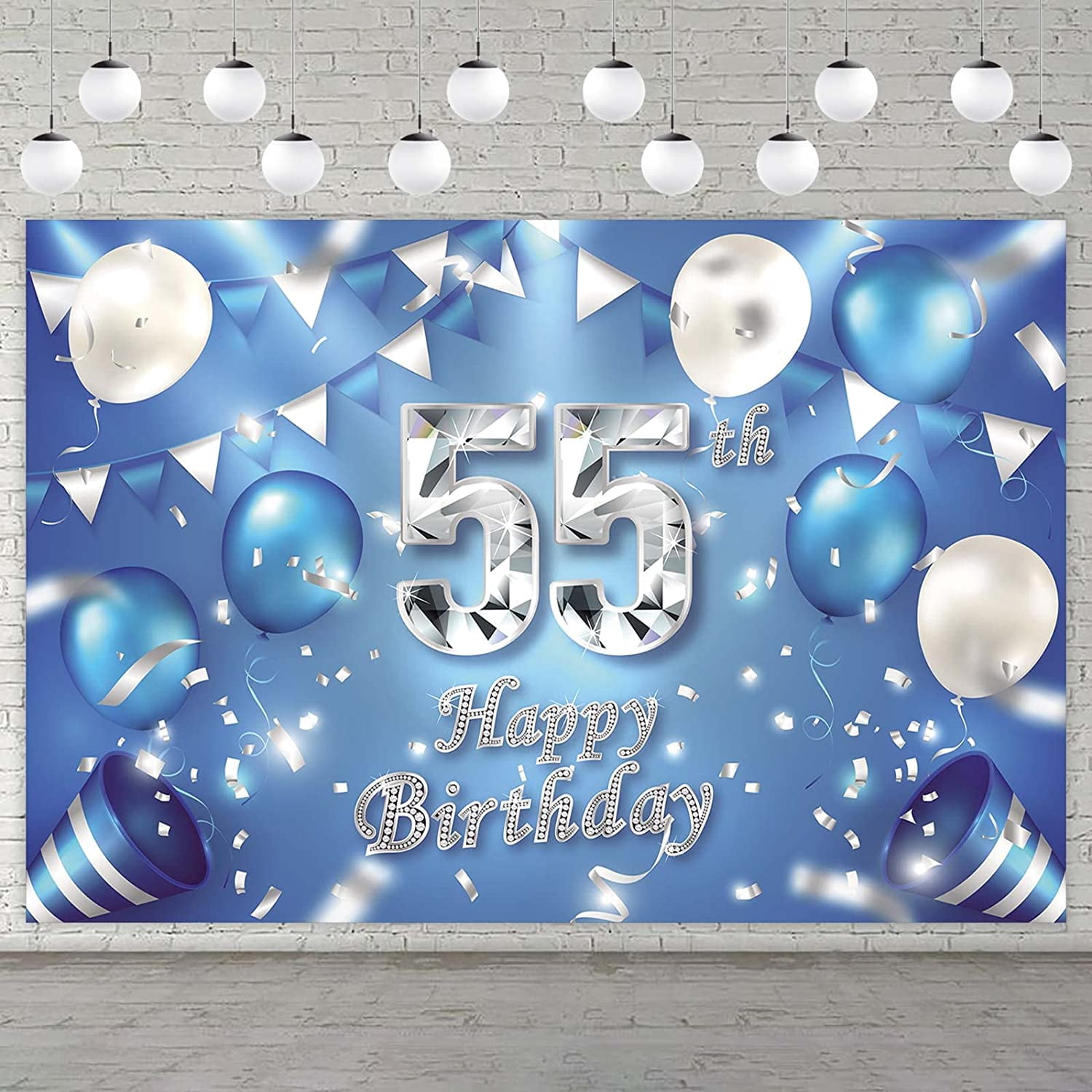 Happy 23th Birthday Banner Background Decorations Balloons Crystal ...
