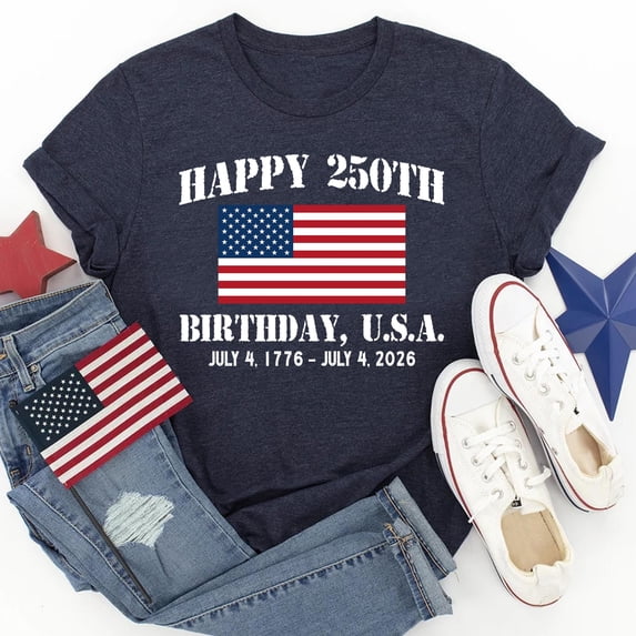 Happy 250th Birthday USA Shirt America 250 Tee Patriotic 4th of July ...
