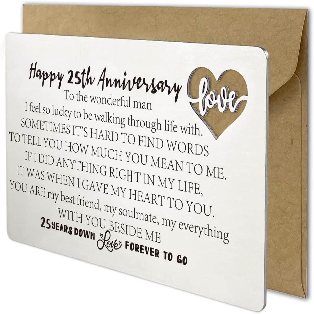 Happy 25th Anniversary Wedding Card Gifts for Him Husband, 25 Year ...