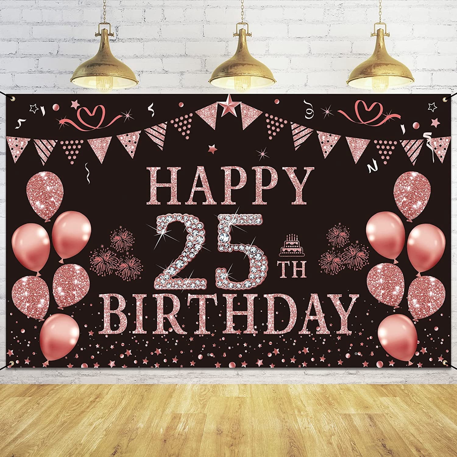 Happy 25th Birthday Decorations for Women, Pink Rose Gold 25 Birthday ...