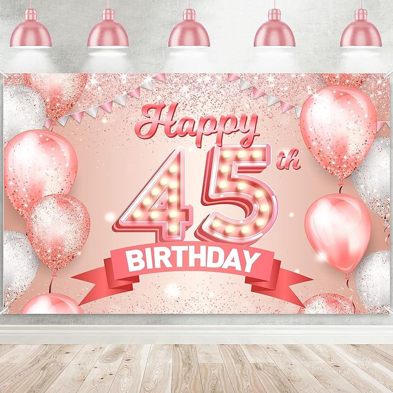 Happy 28th Birthday Rose Gold Banner Cheers to 28 Years Old Backdrop ...