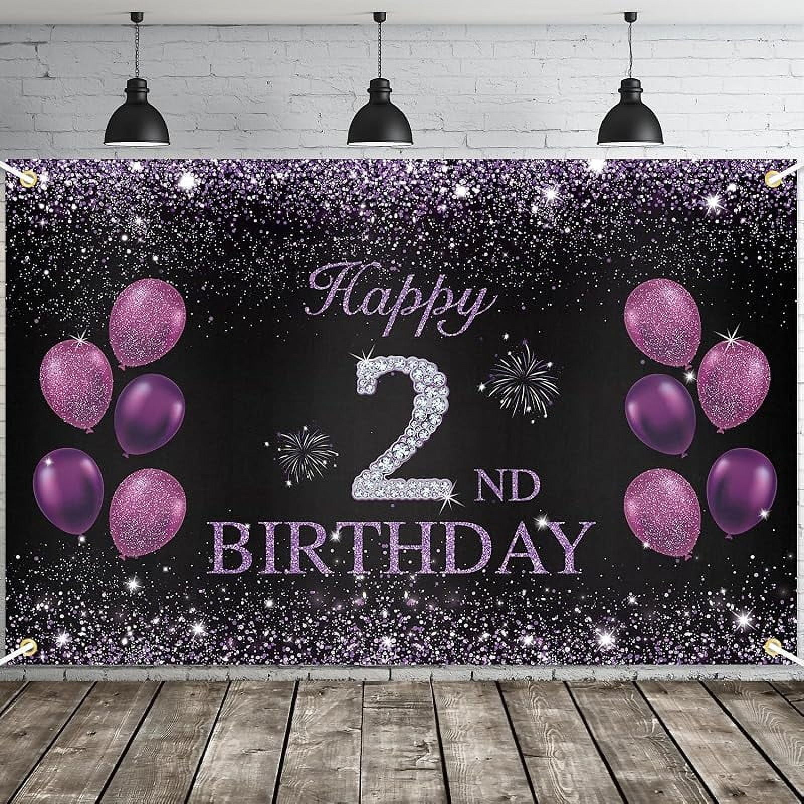 Happy 2nd Birthday Banner, Happy Birthday Party Decorations, Birthday ...