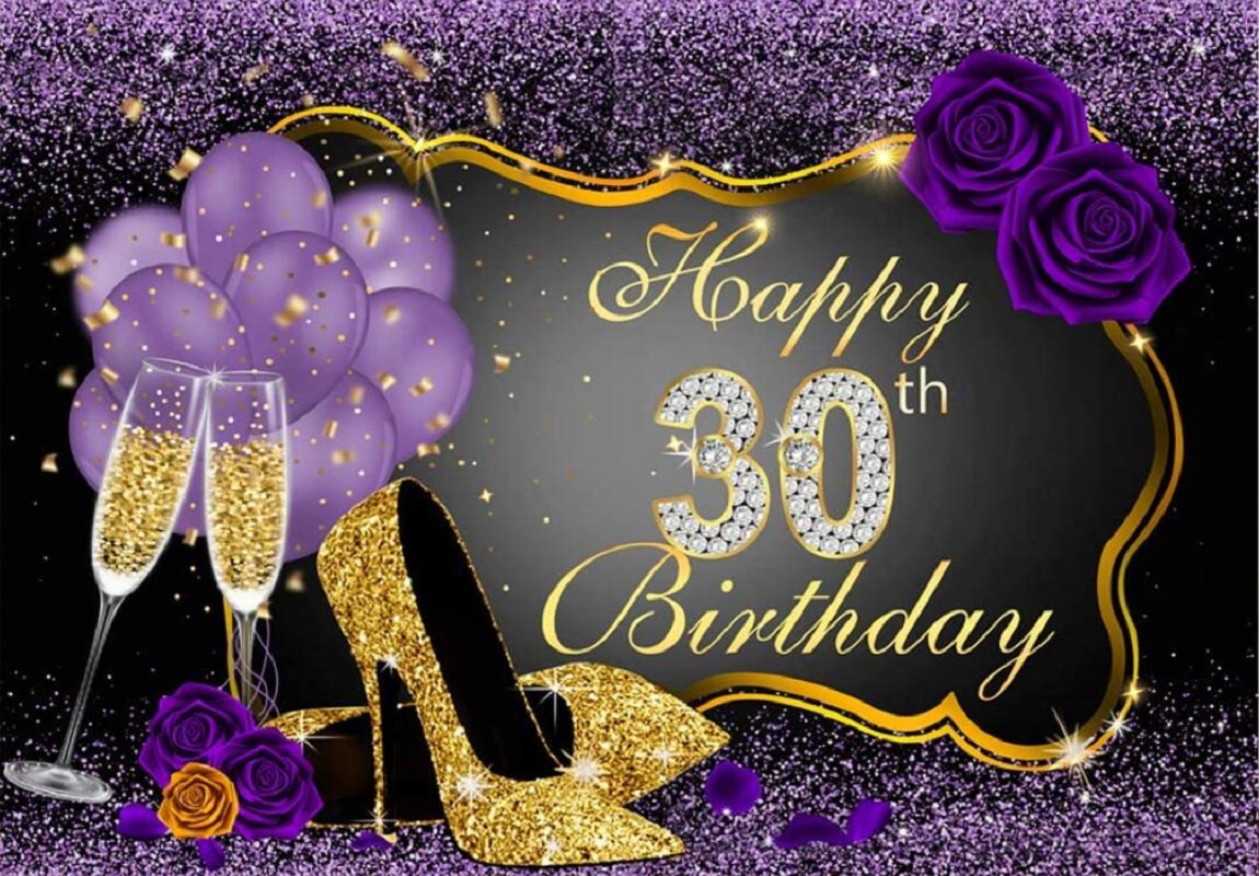 Happy 30th Birthday Background Custom Backdrop Girl Photography ...