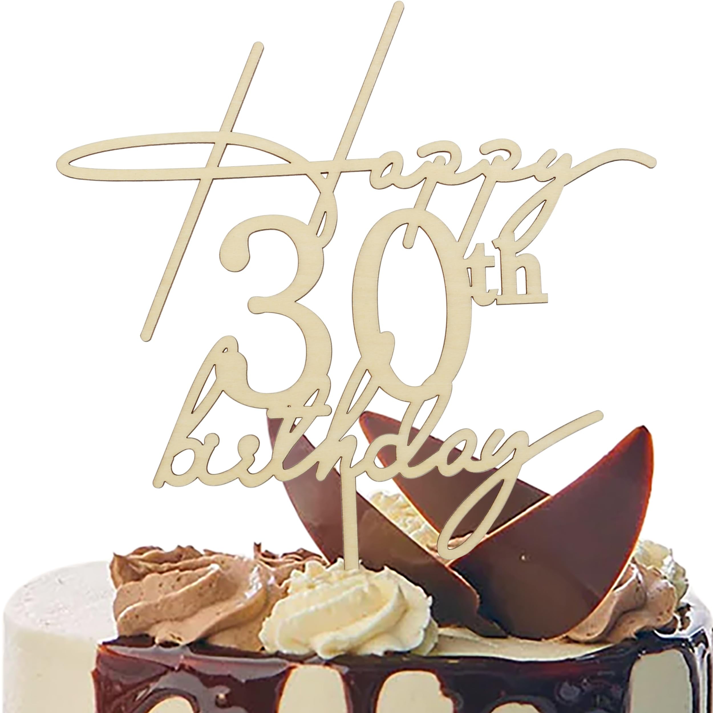 Happy 30th Birthday Cake Topper，30 Numeral BSL1 Cake Toppers, 30th ...