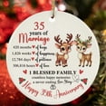 Happy 35th Anniversary Ornament Cute Reindeer Couple Love 35 Year ...