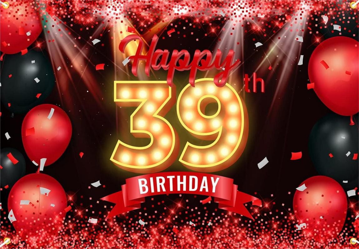 Happy 36/37/38/39/40th Birthday Green Screen Background Cozy Custom ...