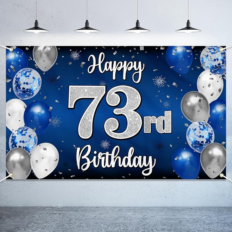 Happy 36th Birthday Decorations,36th Blue & Silver Balloon Large ...