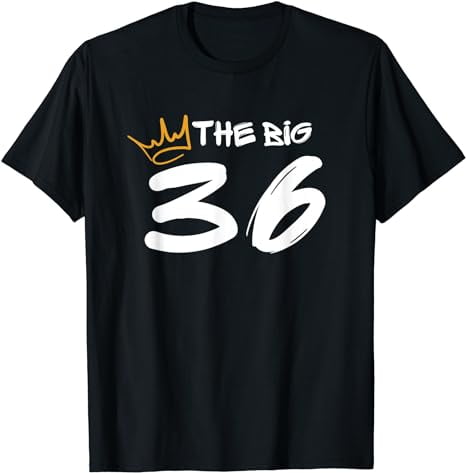 Happy 36th Birthday Man Woman King Crown Year thirty six 36 T-Shirt ...