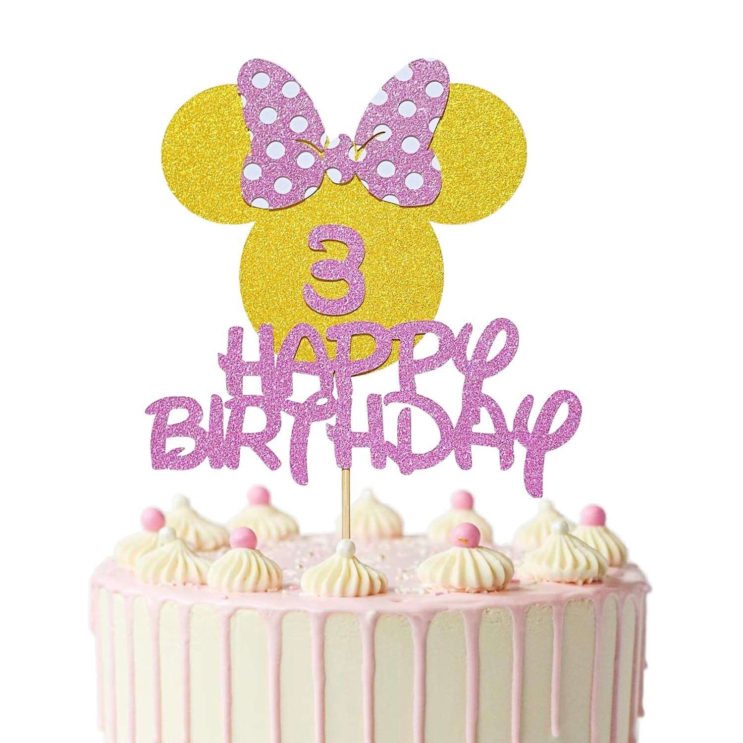 Happy 3rd Birthday Mouse Cake Topper RST1 3rd Birthday Party Supplies ...