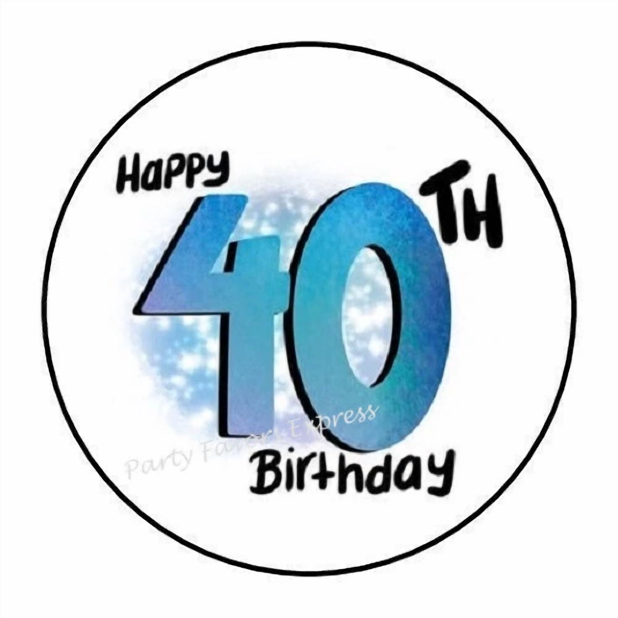 Happy 40Th Birthday Stickers Party Favors Phone Decal Water Bottle ...