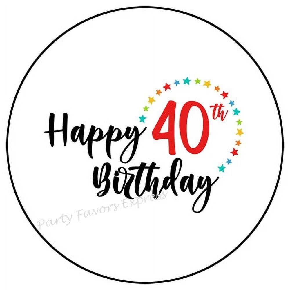 Happy 40Th Birthday Stickers Party Favors Phone Decal Water Bottle ...