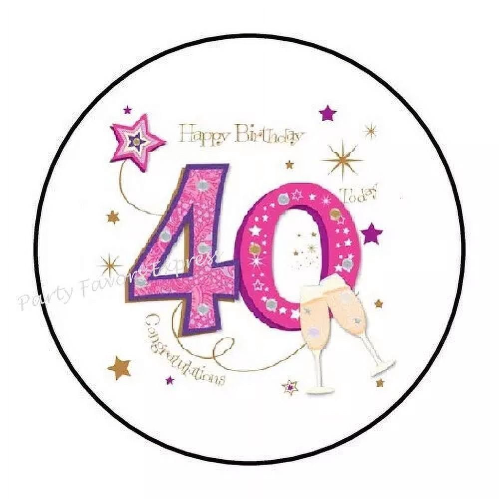 Happy 40Th Birthday Stickers Party Favors Phone Decal Water Bottle ...