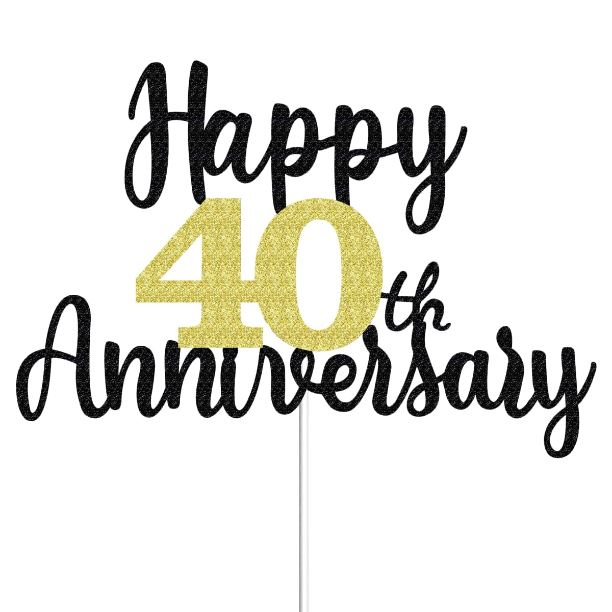 Happy 40th Anniversary Cake Hp29 Toppers Glitter Cheers 40 Years Old